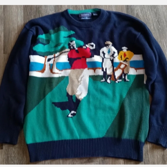 Hathaway | Sweaters | Vintage 9s Hathaway Golf Novelty Sweater Hand ...